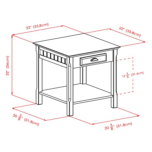 Winsome Wood Timber Occasional Table, Black, 21.97 x 21.97 x 22.05 inches