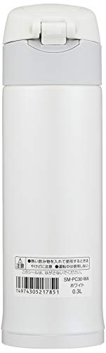 Zojirushi SM-PC30WA Stainless Steel Vacuum Insulated Mug, 10-Ounce, White