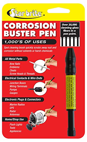 STAR BRITE Corrosion Buster Pen - Precision Rust & Corrosion Removal Tool for Electrical Connections, Marine Gear, Fishing Equipment & More - Easy Grip, Adjustable Fiber Length (091401)