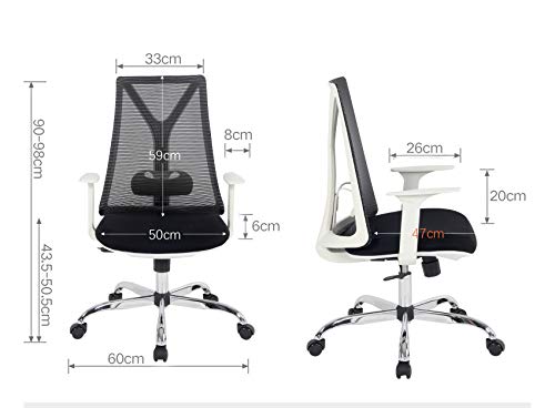 YOUNIKE Office Chair Mesh, Computer Task Desk Chair with Armrests Swivel Casters for Home Office Conference(White)