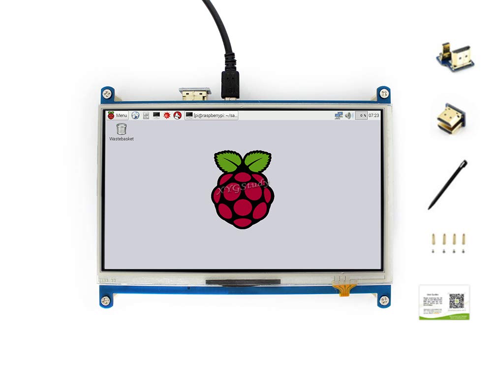 XYGStudy for Raspberry Pi 7 inch IPS 1024×600 Resistive Touch Screen Monitor LCD HDMI Interface SPI Supports Supports Mini PC Raspberry Pi 4B/3B+/3B/3A+/2B/B+/A+ Zero WH/Zero W/Zero