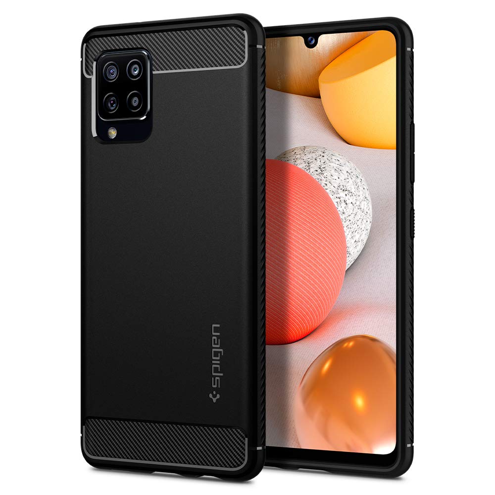 Spigen Rugged Armor Designed for Galaxy M42 5G Case (2021) / Designed for Galaxy A42 5G Case (2020) [NOT Compatible with Verizon Version] - Matte Black