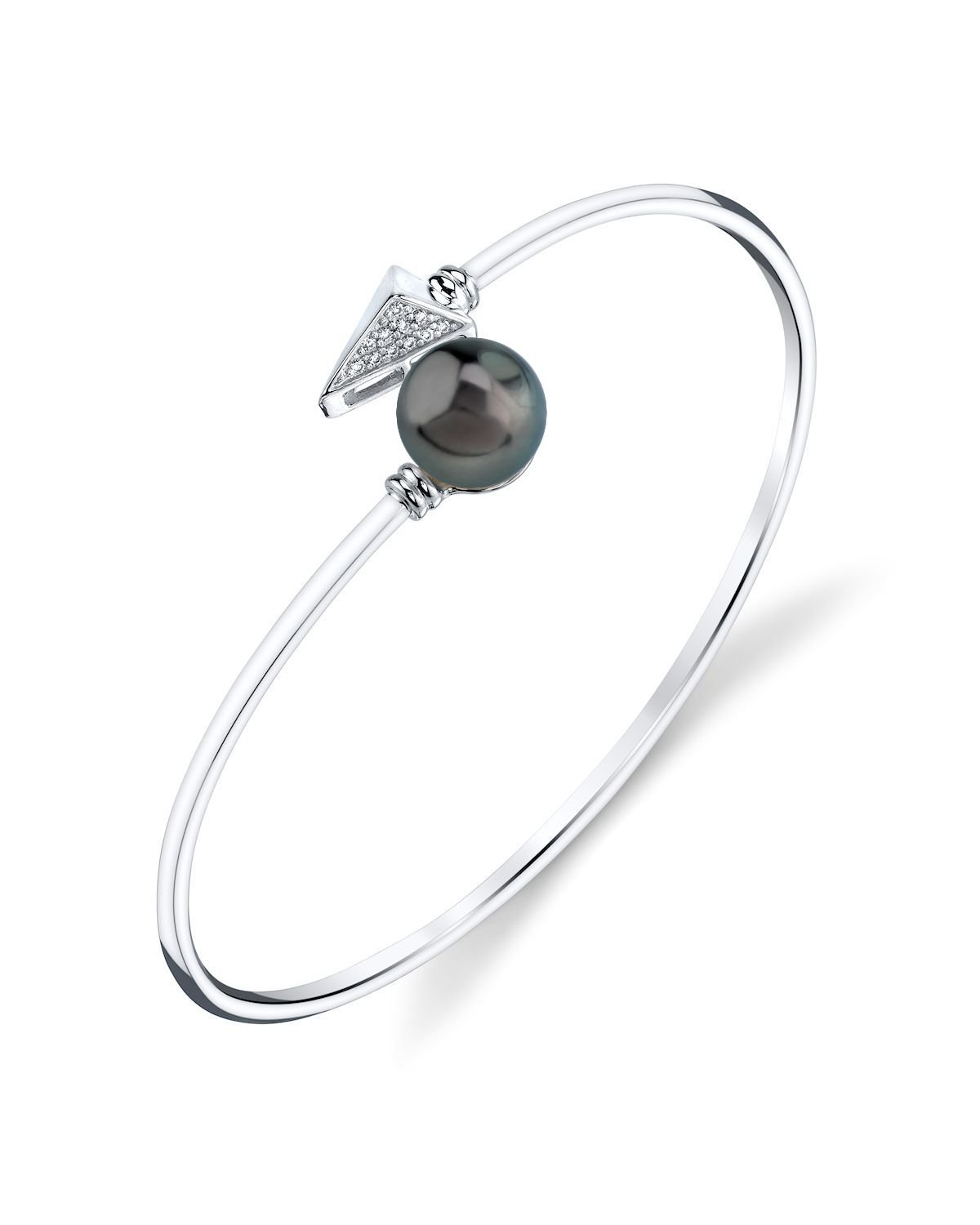 The Pearl Source 8-9mm Genuine Black Tahitian South Sea Cultured Pearl Becky Bracelet for Women