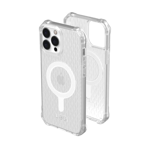 URBAN ARMOR GEAR UAG Designed for iPhone 13 Pro Max Case Clear Translucent Frosted Ice Compatible with MagSafe Rugged Slim Ergonomic Essential Armor Protective Cover, [6.7 inch Screen]