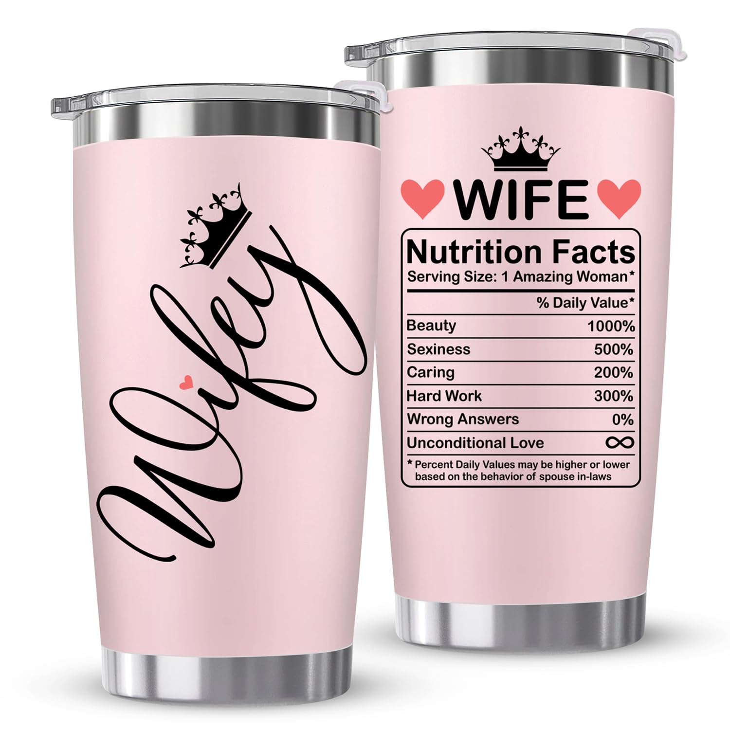 ZAGKOO Mothers Day Gifts for Wife from Husband - Wife Mothers Day Gifts, Wife Birthday Gift Ideas, Anniversary Wedding Romantic I Love You Presents for Wifey, Fiance, Her - To My Wife Pink Tumbler Cup