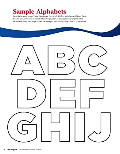 Zentangle 8, Expanded Workbook Edition: Monograms, Alphabets, and 40 All-New Tangles (Design Originals) How to Embellish Letters, Monograms, Cards, Stationery, Gifts, and More with Beautiful Designs
