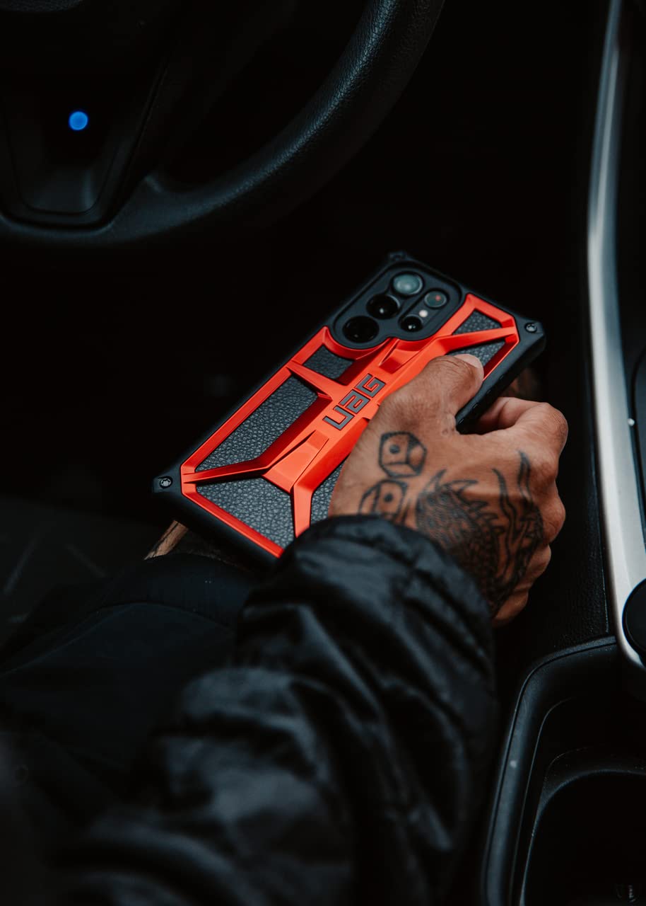 URBAN ARMOR GEAR UAG Designed for Samsung Galaxy S22 Case Red Crimson Rugged Lightweight Slim Shockproof Premium Monarch Protective Cover, [6.1 inch Screen]
