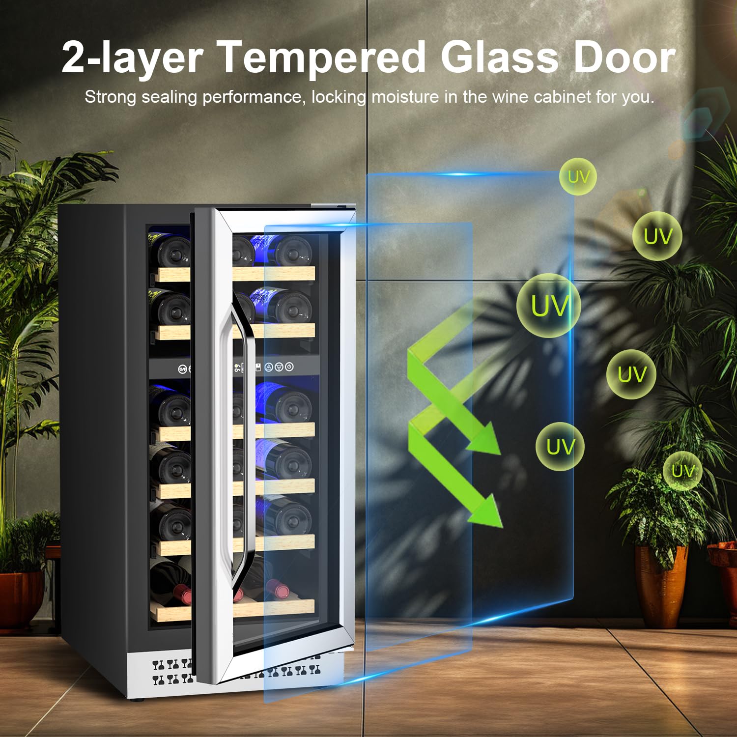 Yolsali 24 Inch Wine Cooler, Beverage Refrigerator, Dual Zone Wine Cooler Refrigerator with 2 Safety Locks, Adjustable Legs, Soft LED Light, Hold 20 Bottles and 57 Cans, Built-In or Freestanding