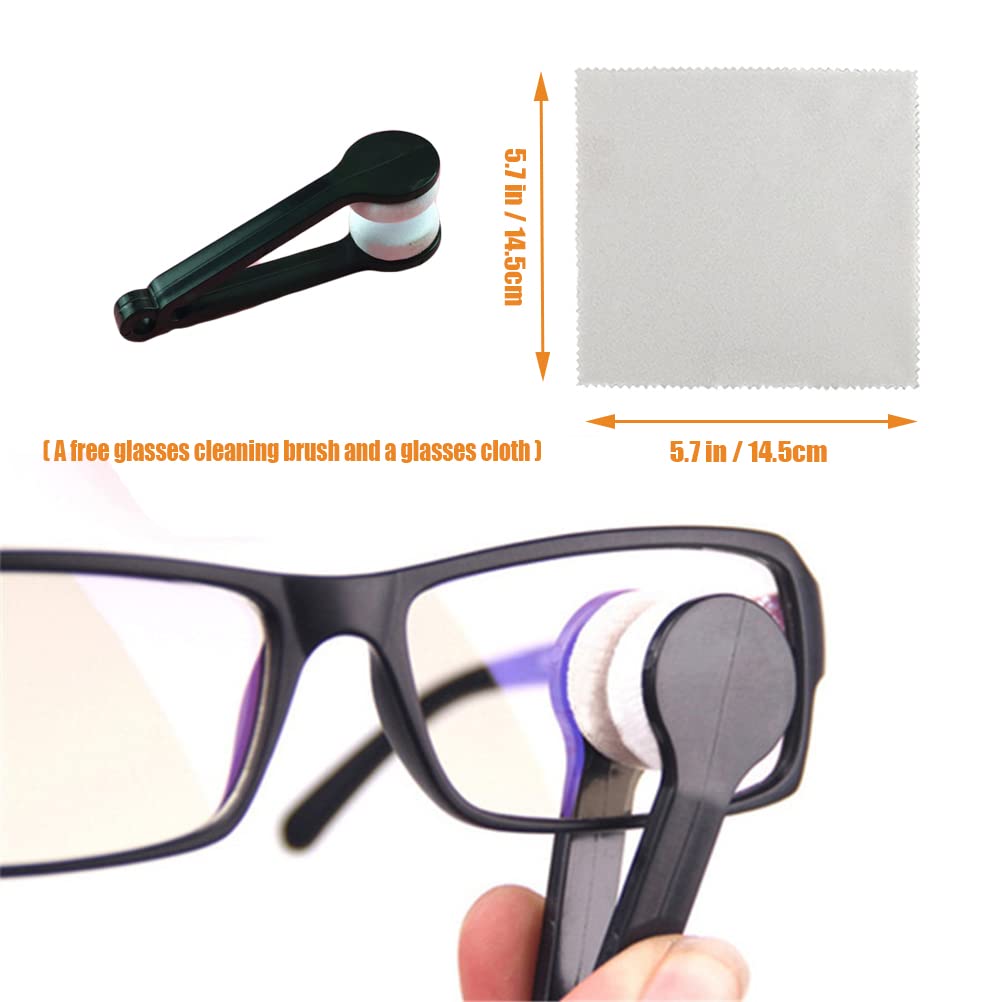 Xoneuxe 2 in 1 Eyeglasses Case,Glasses Case for Two Frames,Eyeglass Case Hard Shell,Double Side Glasses Case Built in Mirror and Flannel for Women and Men,Medium