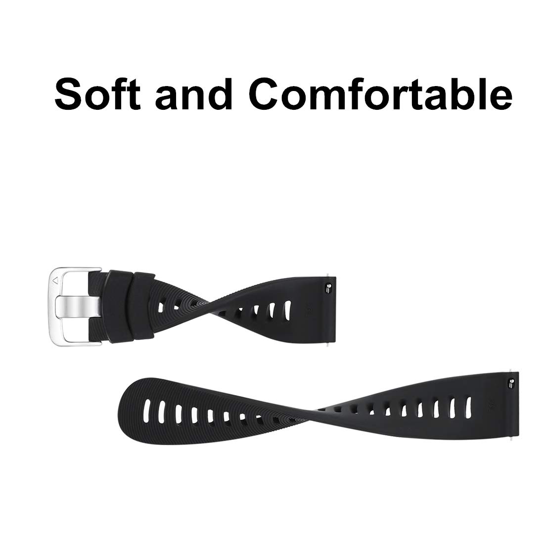 TECKMICO 8PCS bands Compatible with Garmin Forerunner 245/645,20mm Soft Silicone Replacement bands for Garmin Forerunner 245/645 GPS Running Watch,NO Tracker(8-Pack, Buckle Design)