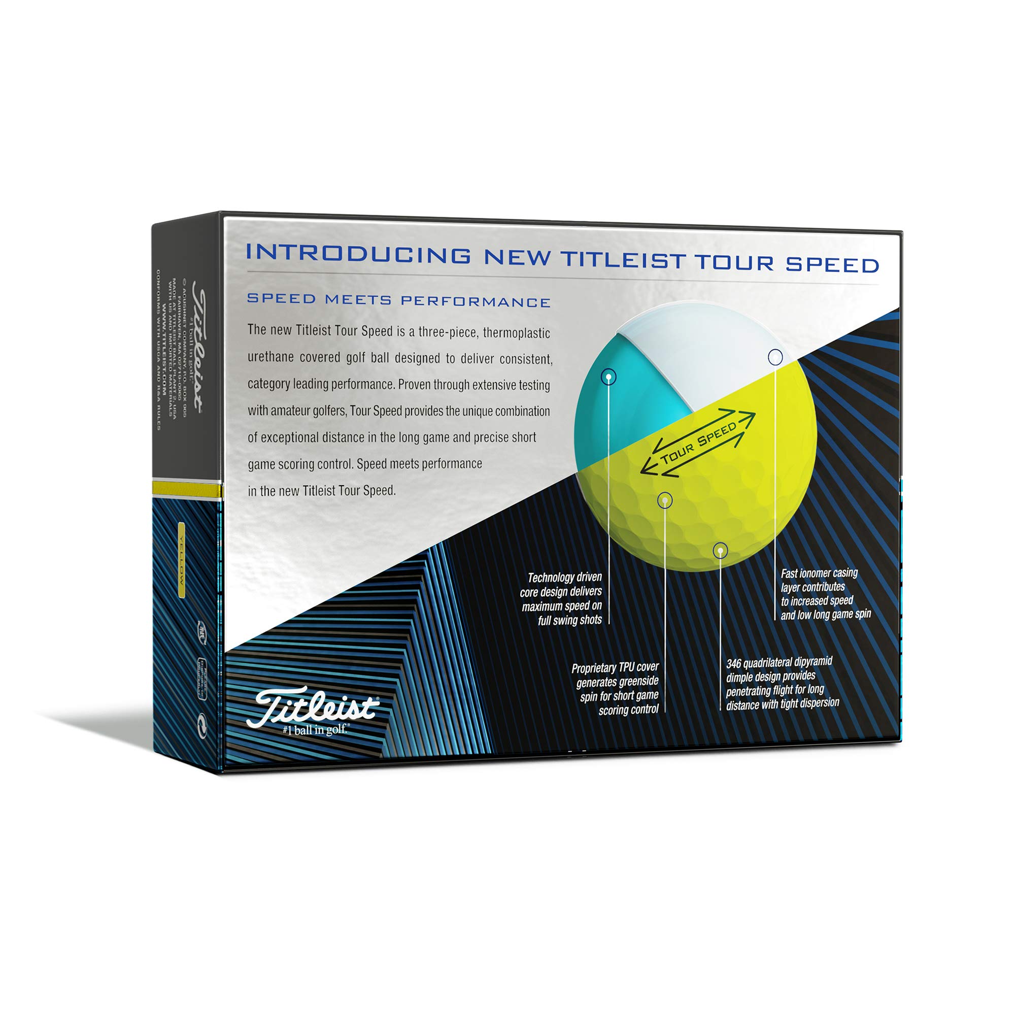 Titleist Tour Speed Golf Ball - Yellow