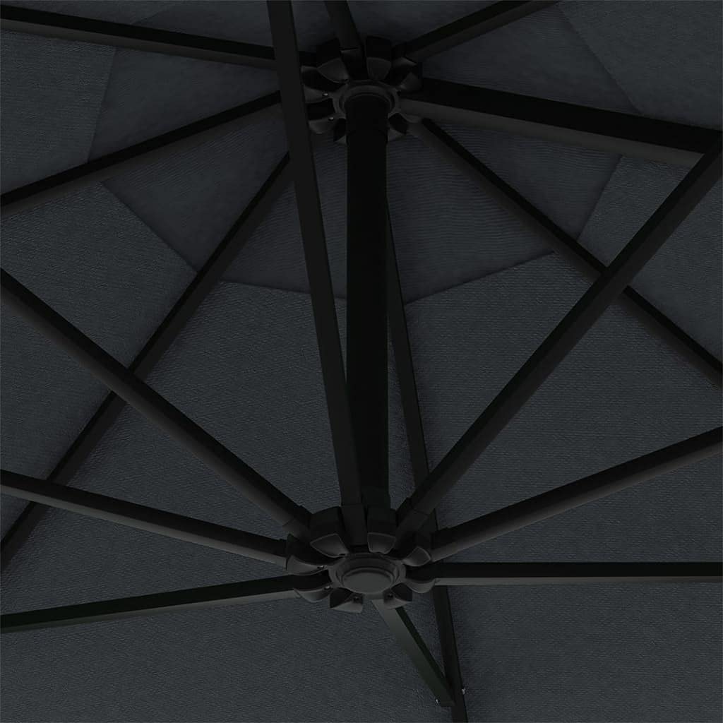 VRAXO Wall-Mounted Parasol with Metal Pole 118.1" Anthracite,Outdoor Umbrellas & Sunshades-22.55lbs