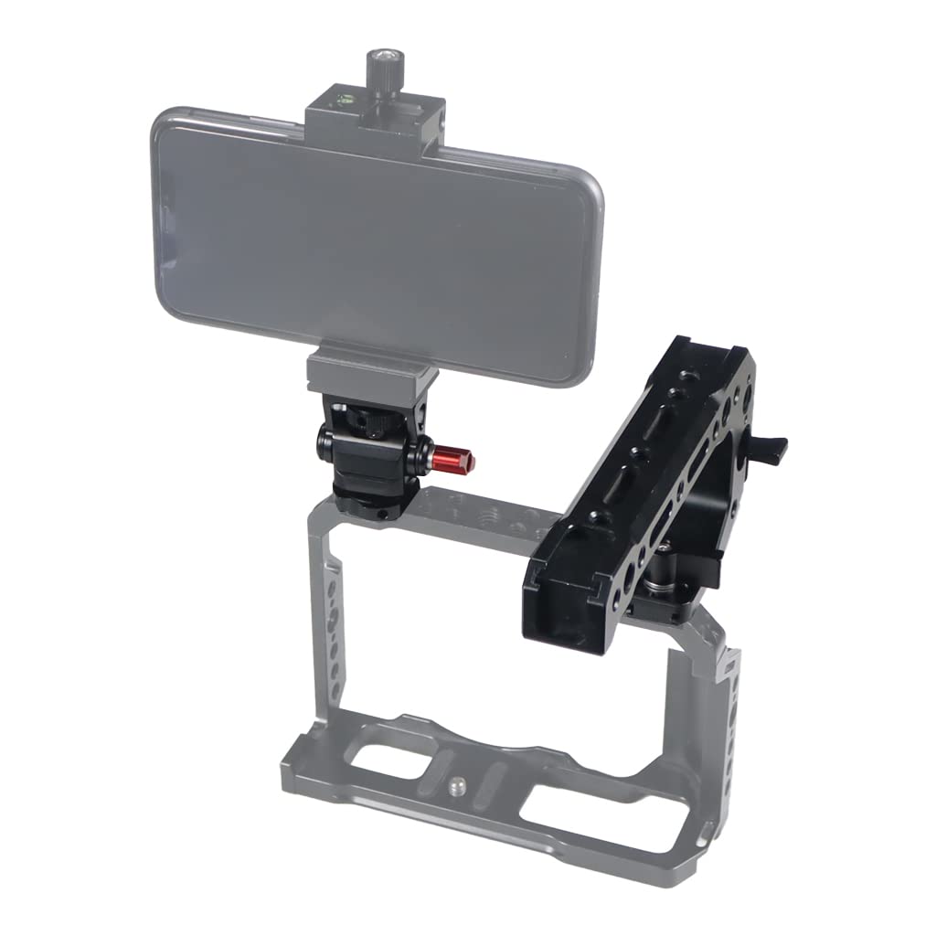 XT-XINTE Top Handle Grip for Camera Cage Protective Stabilizer Rig 1/4" Holes Cold Shoe w Monitor Holder Mount Photography Accessories