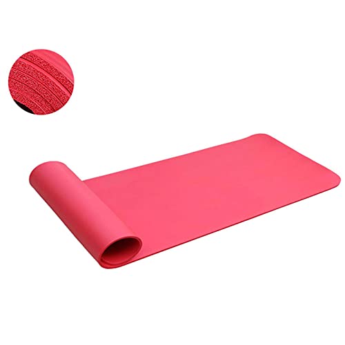 XULIANYI 8mm Thickened NBR Pure Color Anti-Skid Yoga Mat 183x61x0.8cm Red