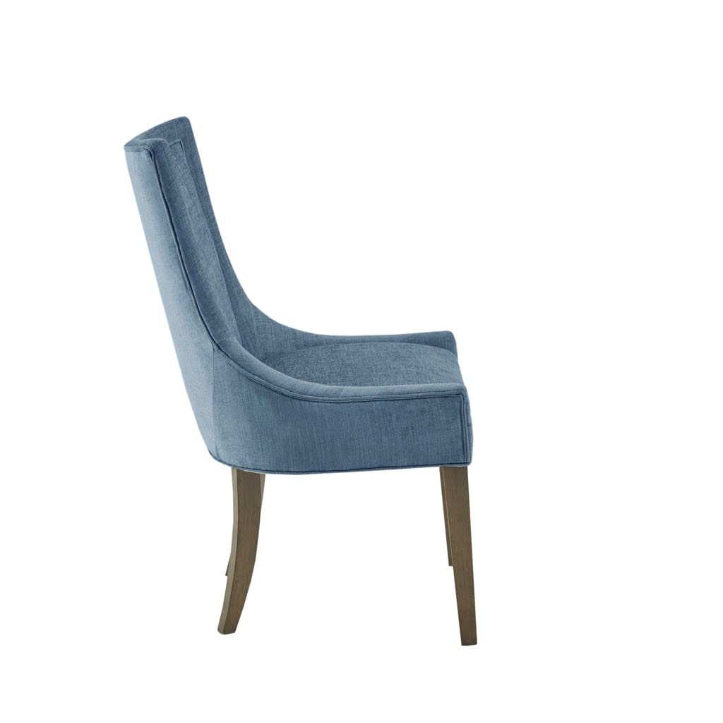 WEALTHOME Set of 2 Traditional Dining Chairs with High-Back and Light Blue Upholstery β Solid Wood Legs in Ultra Grey Finish β Ample Seating, Easy Assembly, Robust 300 lbs Capacity