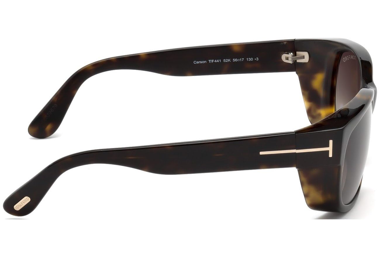 Tom Ford FT0441 52K Dark Havana Carson Oval Sunglasses Lens Category 3 Size 56m