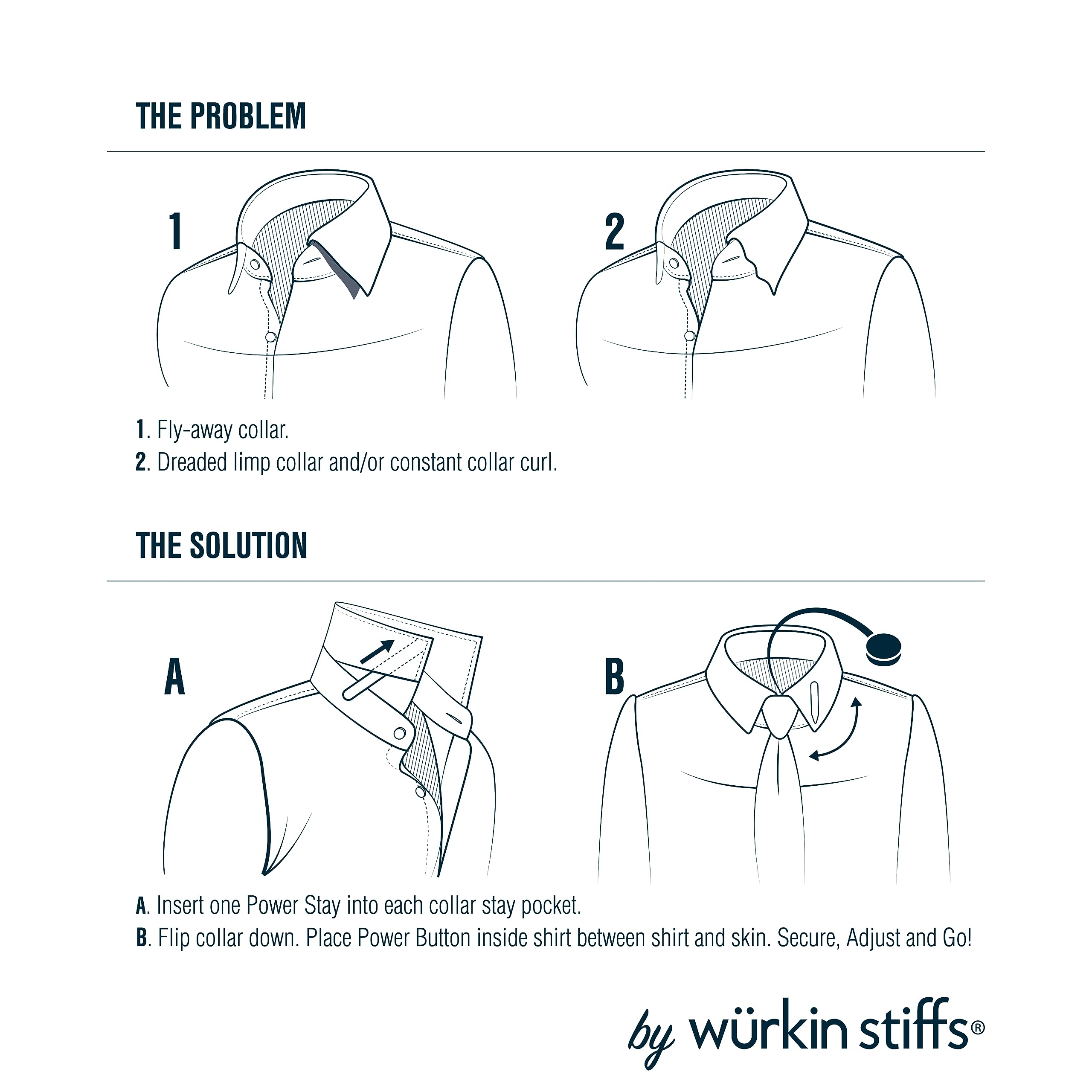 Würkin Stiffs Magnetic Collar Stays As Seen on Shark Tank | Includes 1 Pair of Power Stays with Storage Case