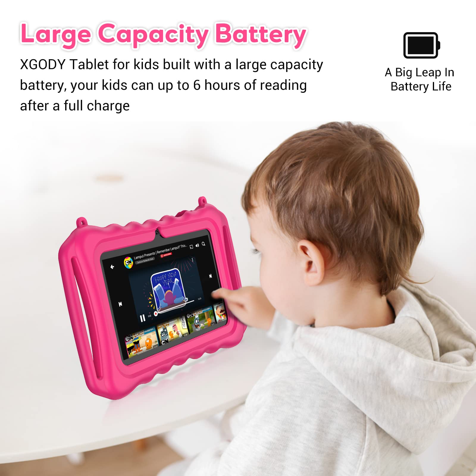 Tablet for Kids,7 inch Tablet for Toddlers 3GB RAM 32GB ROM, Android 12.0 Kids Tablet with Dual Camera, WiFi, Bluetooth, Parental Control, Shockproof Case, YouTube, Netflix,Toddler Tablet for Children
