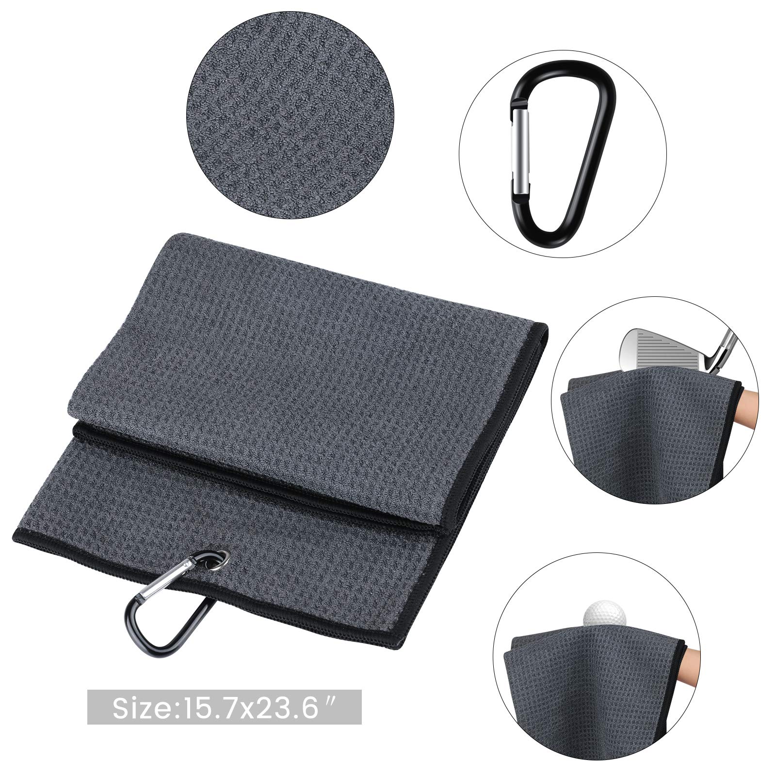 XAegis GT14 Golf Accessories with Golf Towel and Golf Club Brush, Foldable Divot Repair Tool, Golf Ball Alignment Kit, Golf Club Cleaning Kit
