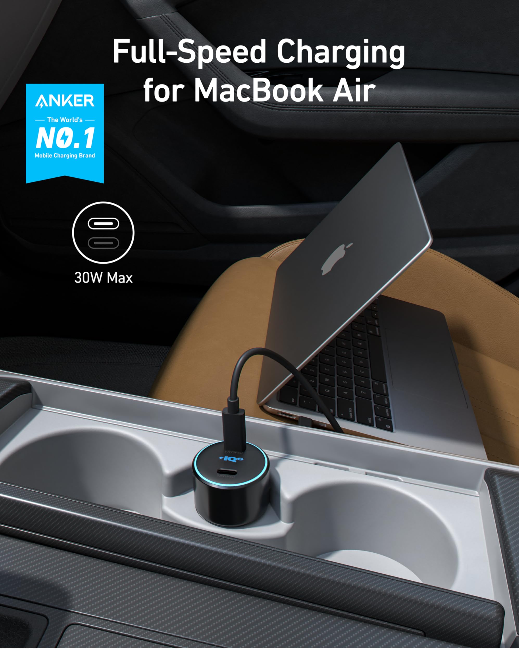 USB C Car Charger, Anker 48W 2-Port PIQ 3.0 Fast Charger Adapter, PowerDrive+ III Duo with Power Delivery for iPhone 12/12 Pro/12 Pro Max/11/11 Pro/11 Pro Max/XR/XS/X, Galaxy, Pixel, iPad Pro and More