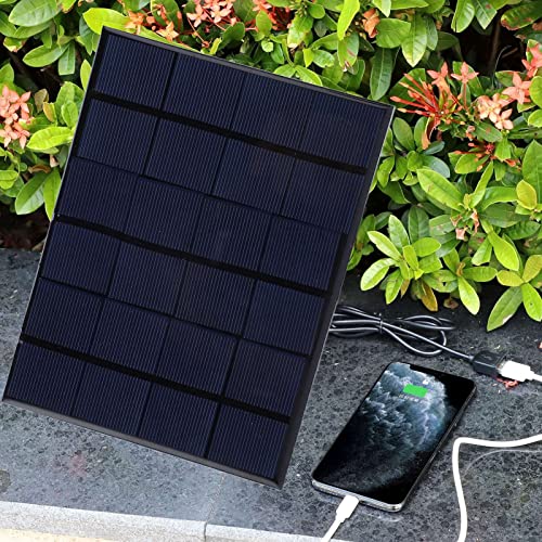 UPQRSG Mini Solar Panel, Monocrystalline Silicon Small Portable Solar Panel Charger, Energy Saving High Efficiency Usb Solar Panel, for Outdoor, Field Work