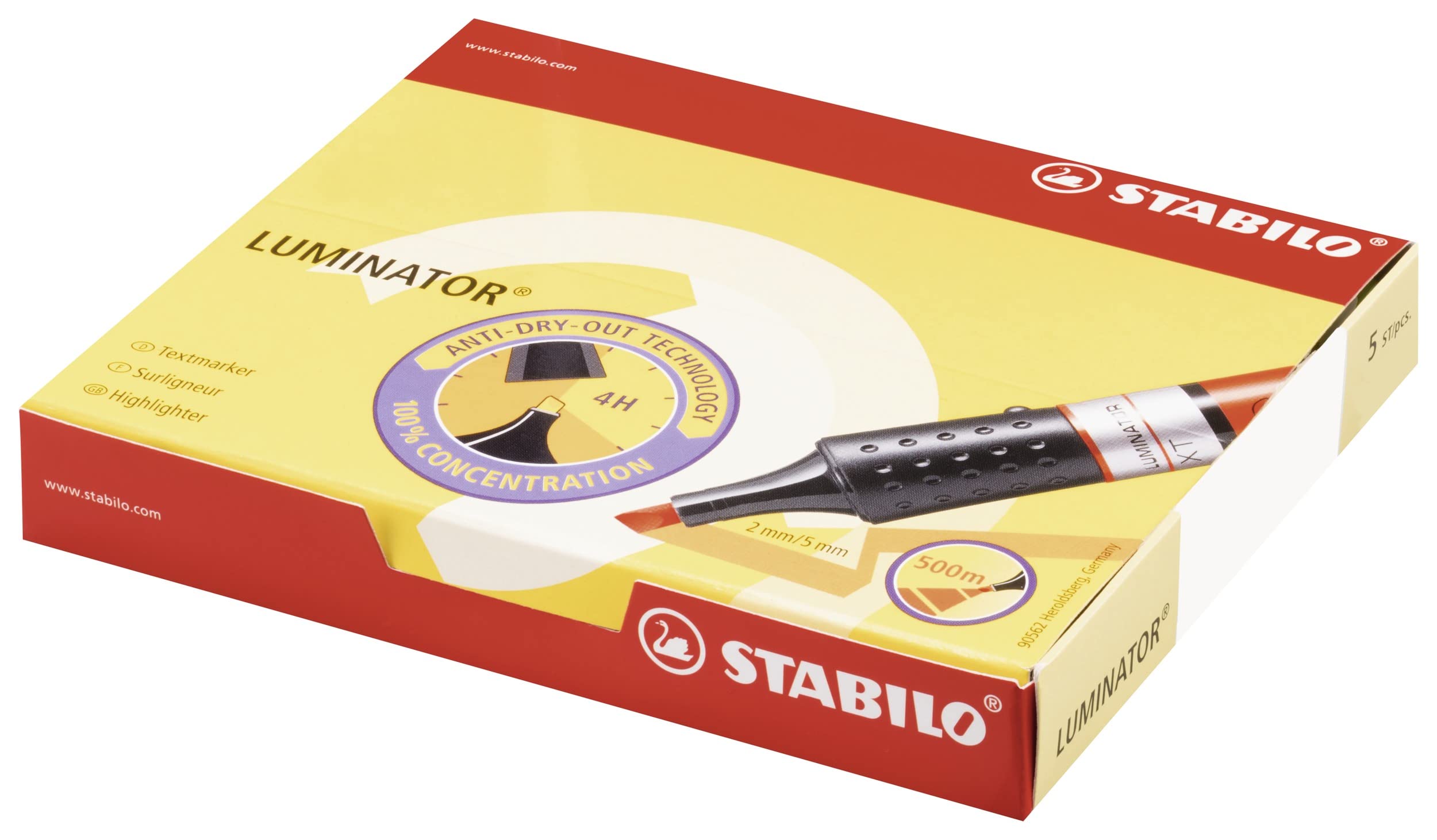 STABILO Highlighter - LUMINATOR - Pack of 5 - Green