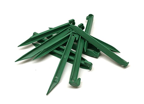 THE UM24 Set of 12 Piece Medium Heavy Duty Plastic Tent Pegs - Garden or Camping Nails Stakes 9” Length
