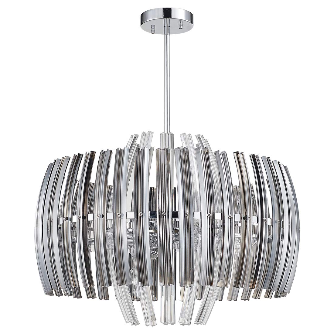 TZOE Crystal Chandelier,Modern Drum Light,17.7"(D) x45.7(H),4 Light Crystal Pendant Light,Adjustable Height,Polished Chrome,UL Listed