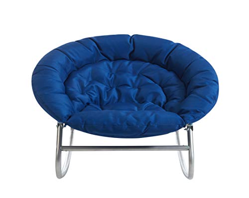 Urban Lifestyle Rocking Saucer Chair,Microfiber, Navy Blue
