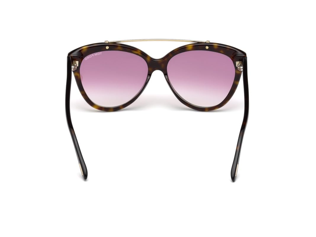 Tom Ford TF518 Livia 52Z Womens Dark Havana/Gold 58 mm Sunglasses - dark havana/gold