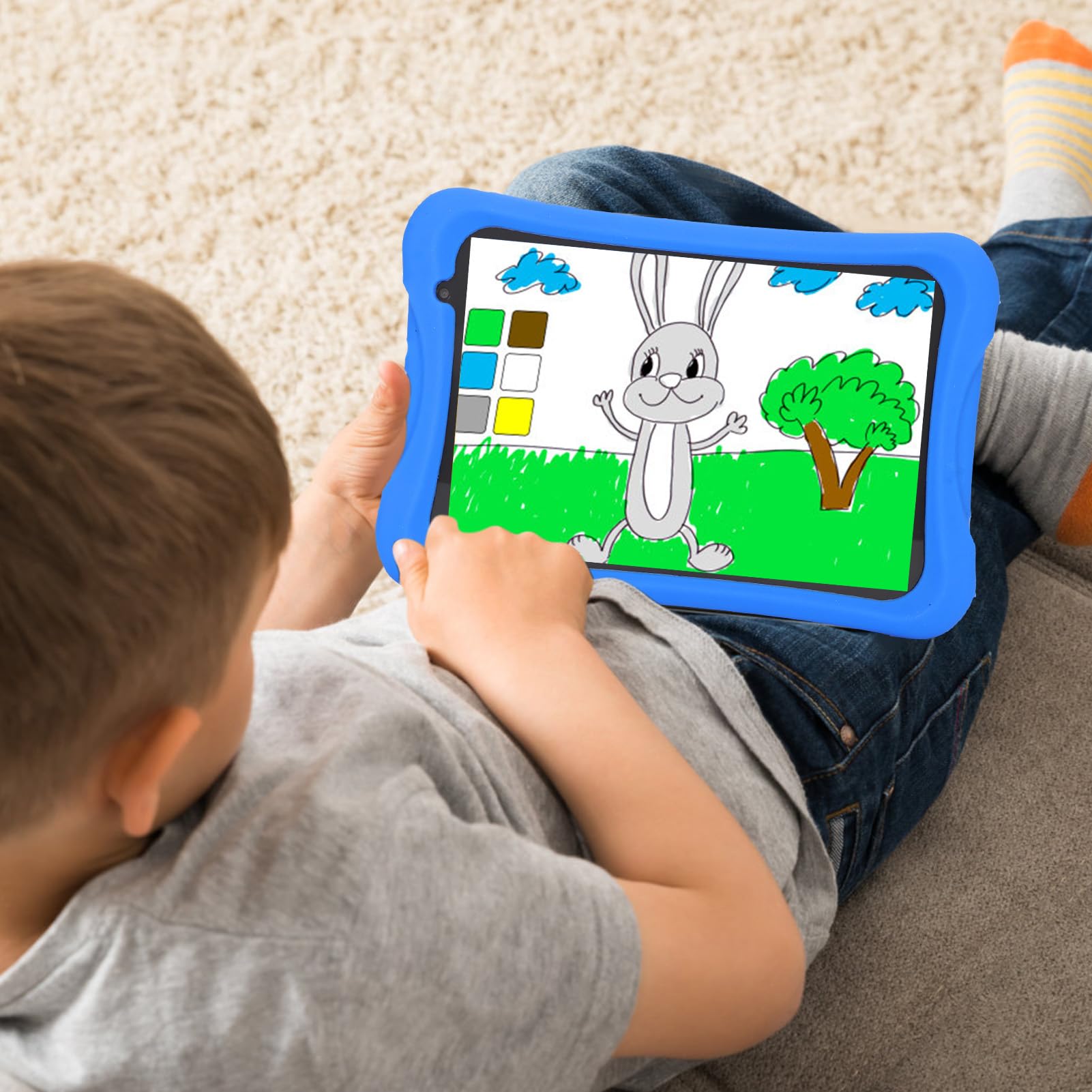 Yunir Kids Tablet for Android 10,2GB RAM 32GB ROM,8 Inch HD IPS Screen Quad Core Processor,Parental Controls Tablet PC for Android (US Plug)