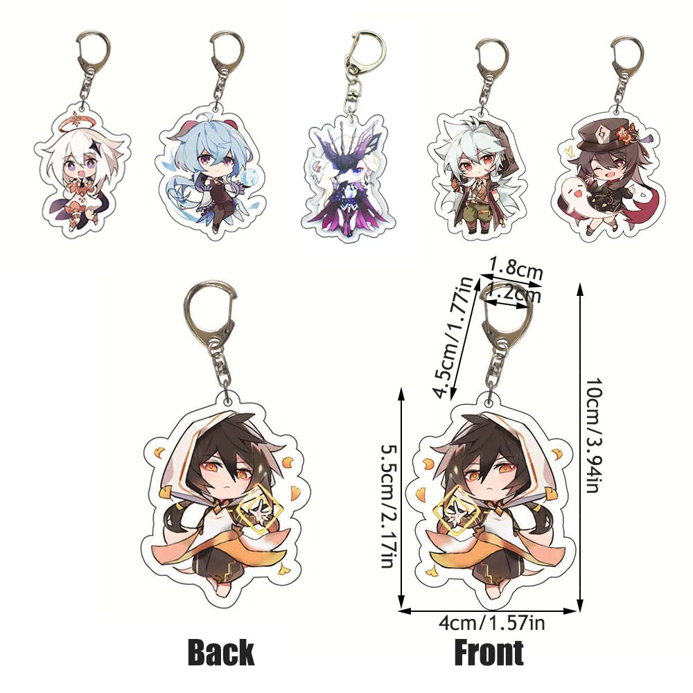 XHWUDI Genshin Impact keychain Set - Acrylic Keychain 30 Pack Genshin Anime Keychains with Key ring for men and Women