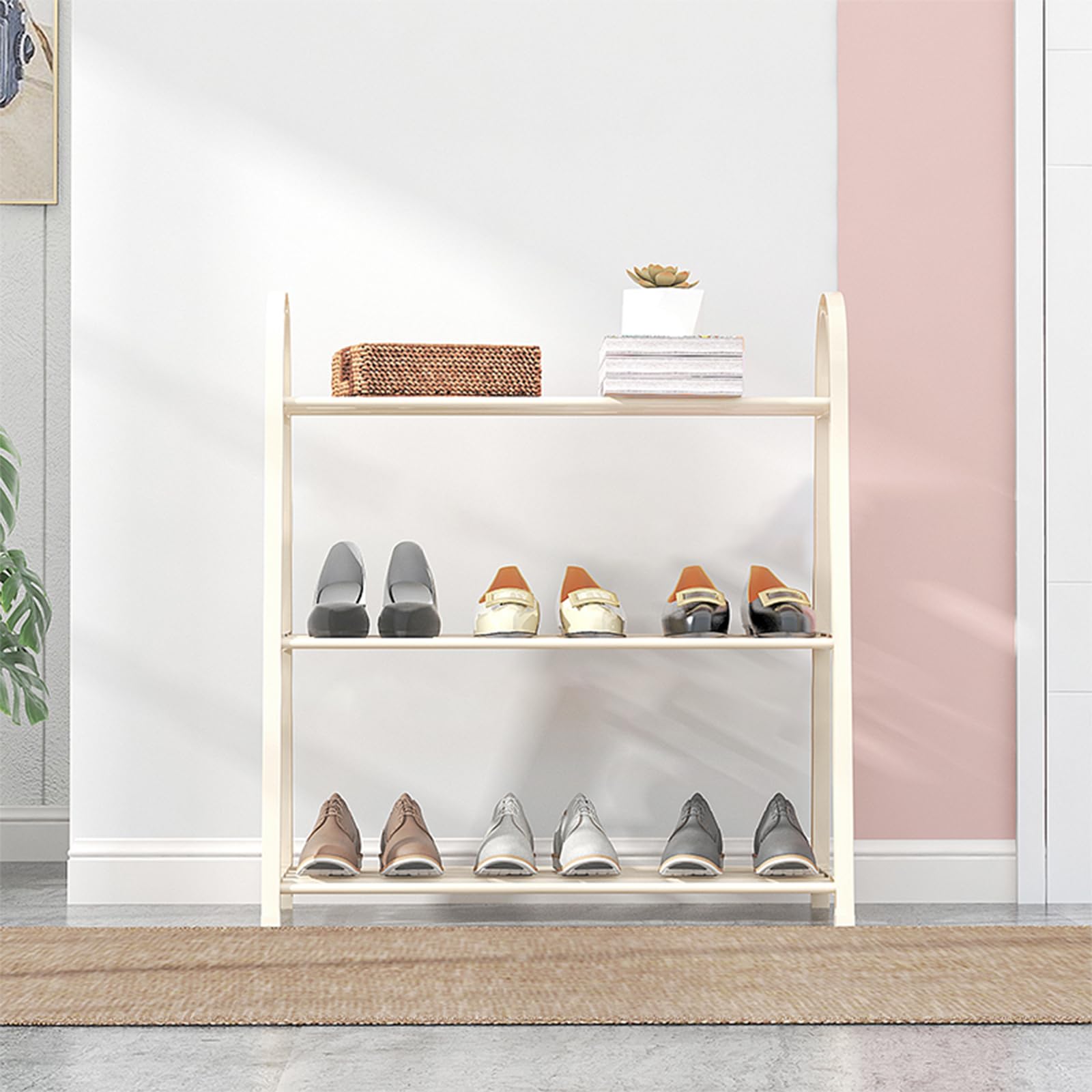 Weyrinice Shoe Organizer, 3-Tier Free Standing Shoe Rack for Entryway&Closet, Easy to Assemble Shoe Storage, Sturdy|Fashionable|Multi-functional Shoe Holder for Decorating Home & Office