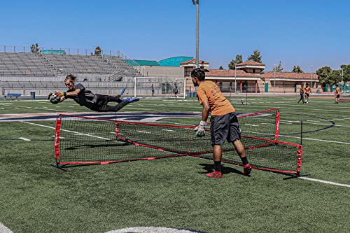 PowerNet Carli Lloyd 4 Way Soccer Tennis Net | Fun New Game to Play at The Park or Beach | Practice and Improve Ball Control Headers and Volleys | 2 Sizes