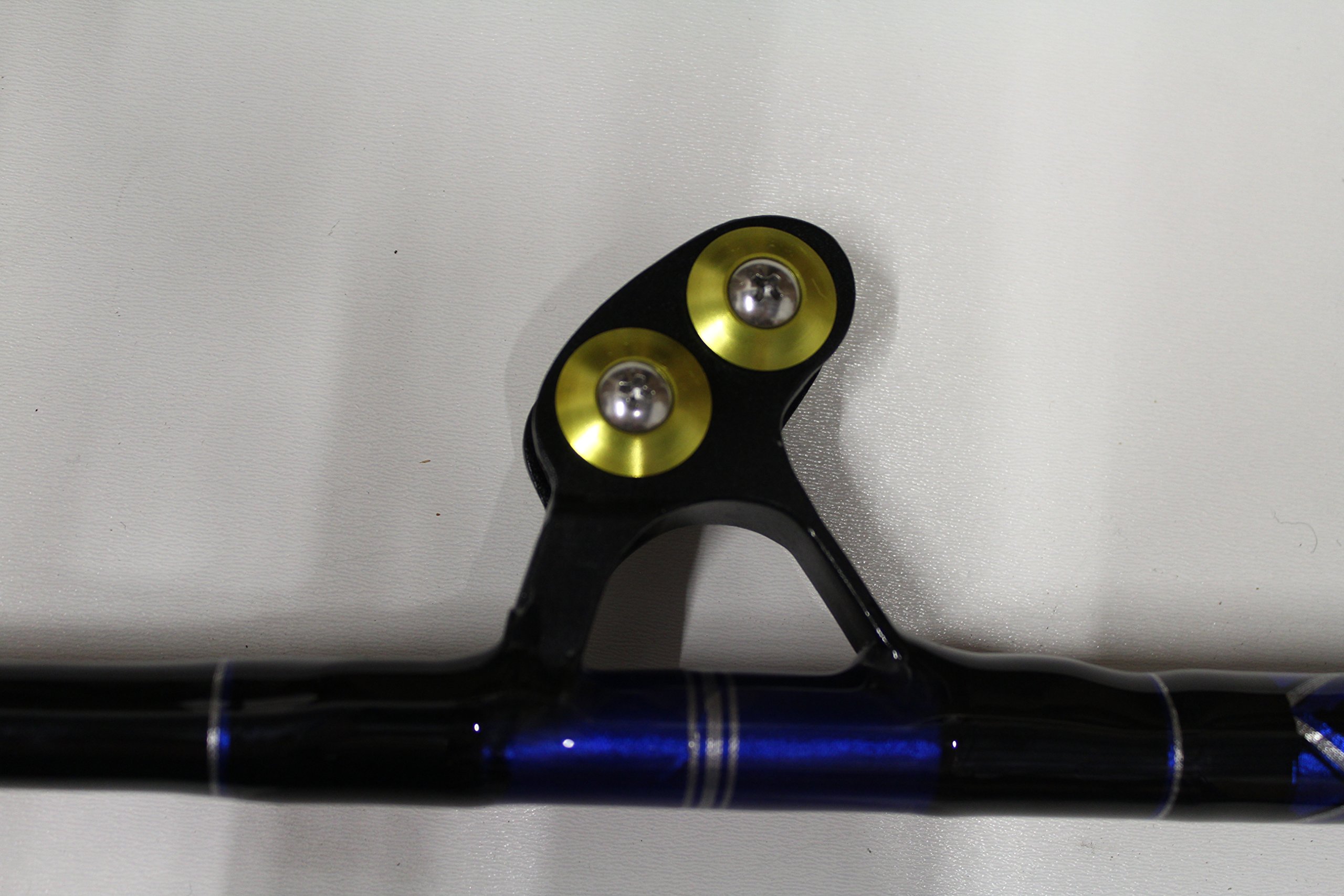 Xcaliber Marine Pair (2) Offshore Series 130lb Saltwater Deep Drop Swivel Tip Trolling Rod (Blue & Silver)