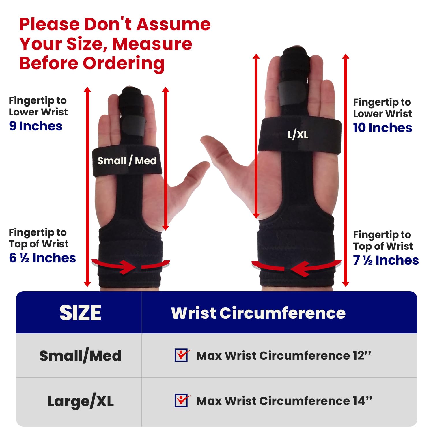 Trigger Finger Splint Middle Finger Brace | Middle Finger Splint For Broken or Fractured Middle Finger, Arthritis, Tendonitis, Tenosyvitis | Mallet Trigger Finger Straightener Immobilizer | LARGE