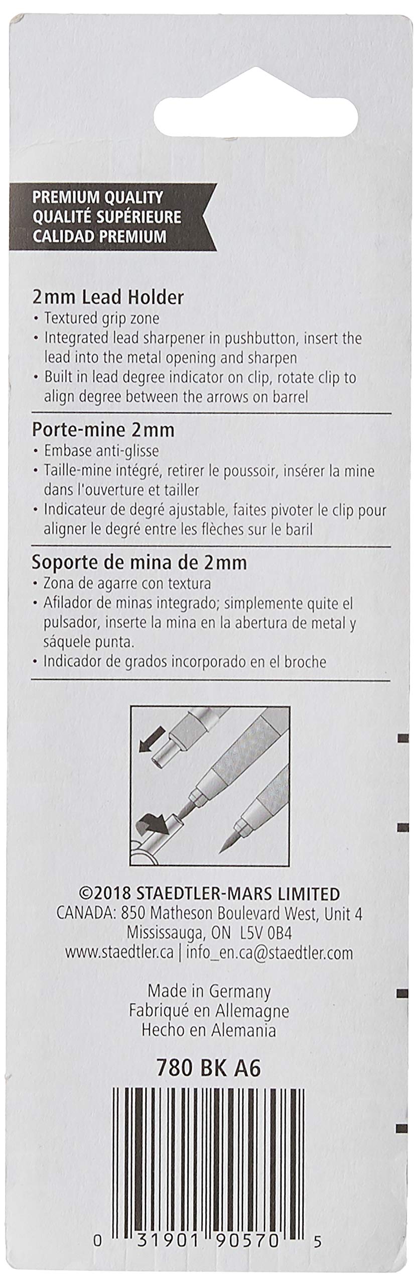 Staedtler Mars 780 Technical Mechanical Pencil, 2mm. 780BK