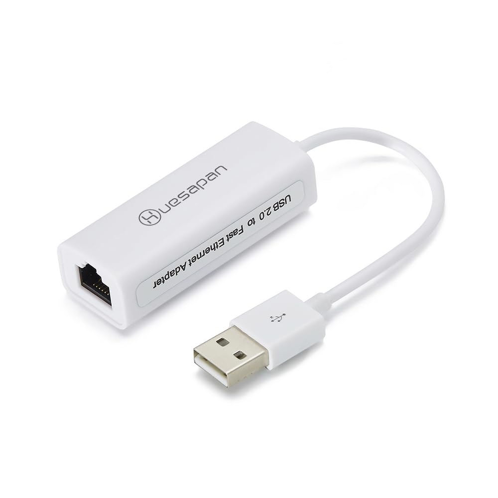 USB 2.0 to Ethernet Adapter Huesapan USB 2.0 to RJ45 Ethernet LAN Network Adapter Cable 100/10Mbps