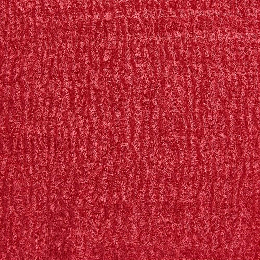 XRDSS Summer Cotton Blend Crinkle Vintage Soft Scarf with Fringed Edges 35" × 70" (Red)
