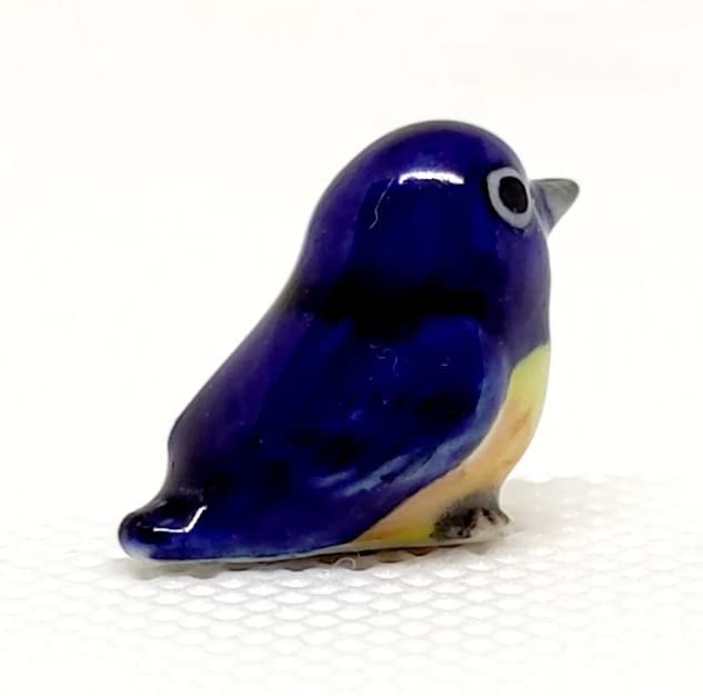 SSJSHOP Bird Micro Tiny Dollhouse Figurines Hand Painted Ceramic Animals Collectible Gift Home Garden Décor (Blue Bird)