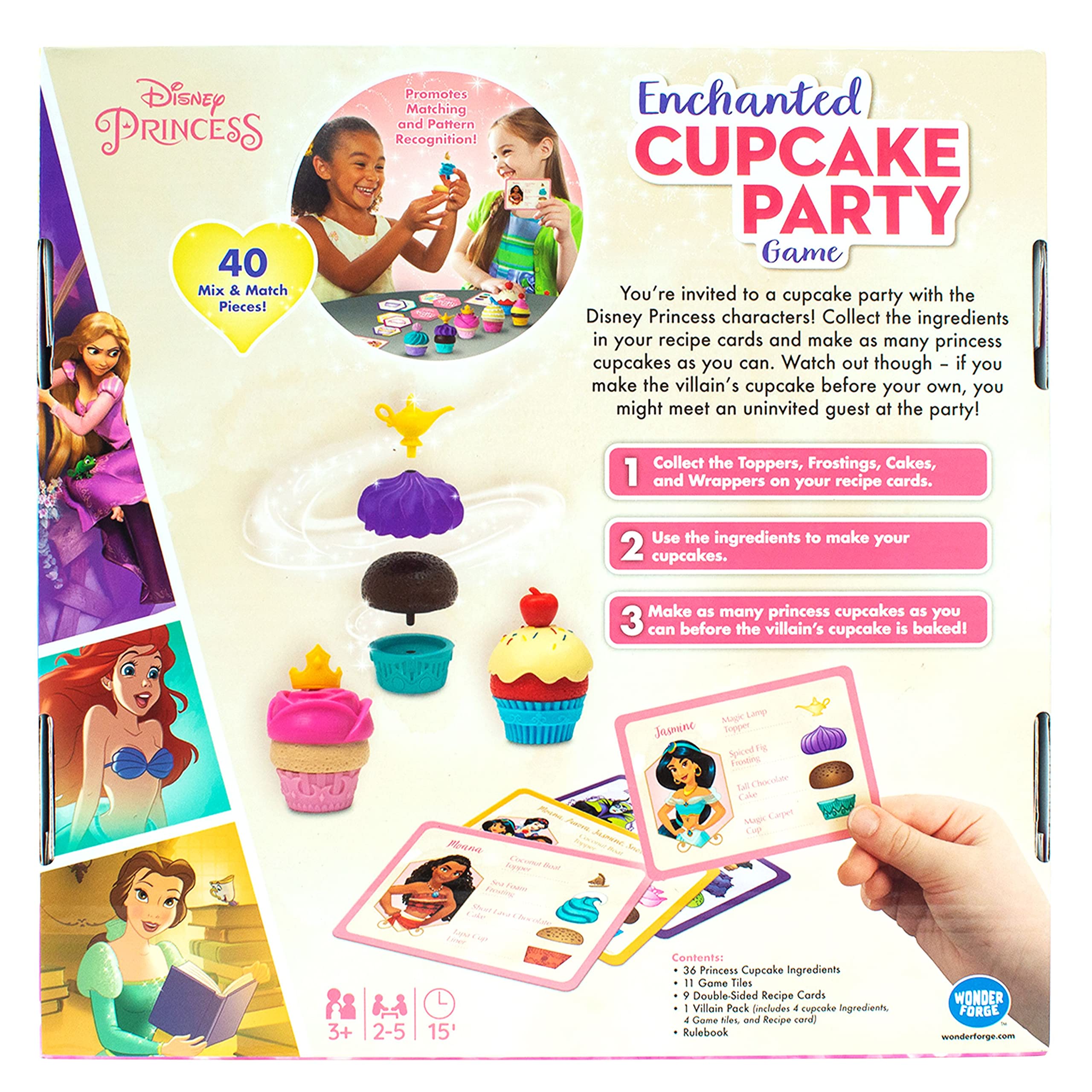 Wonder Forge Disney Princess Enchanted Cupcake Party Game - Exciting Matching Game | Fun for Kids & Adults | Ideal for Disney Princesses Enthusiasts | Two Game Modes | Gaming Experience