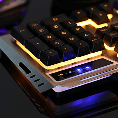 USB Wired Gaming Keyboard with Multimedia Function Keys Backlit Ergonomic Gaming Keyboard Mouse Set for Laptop PC