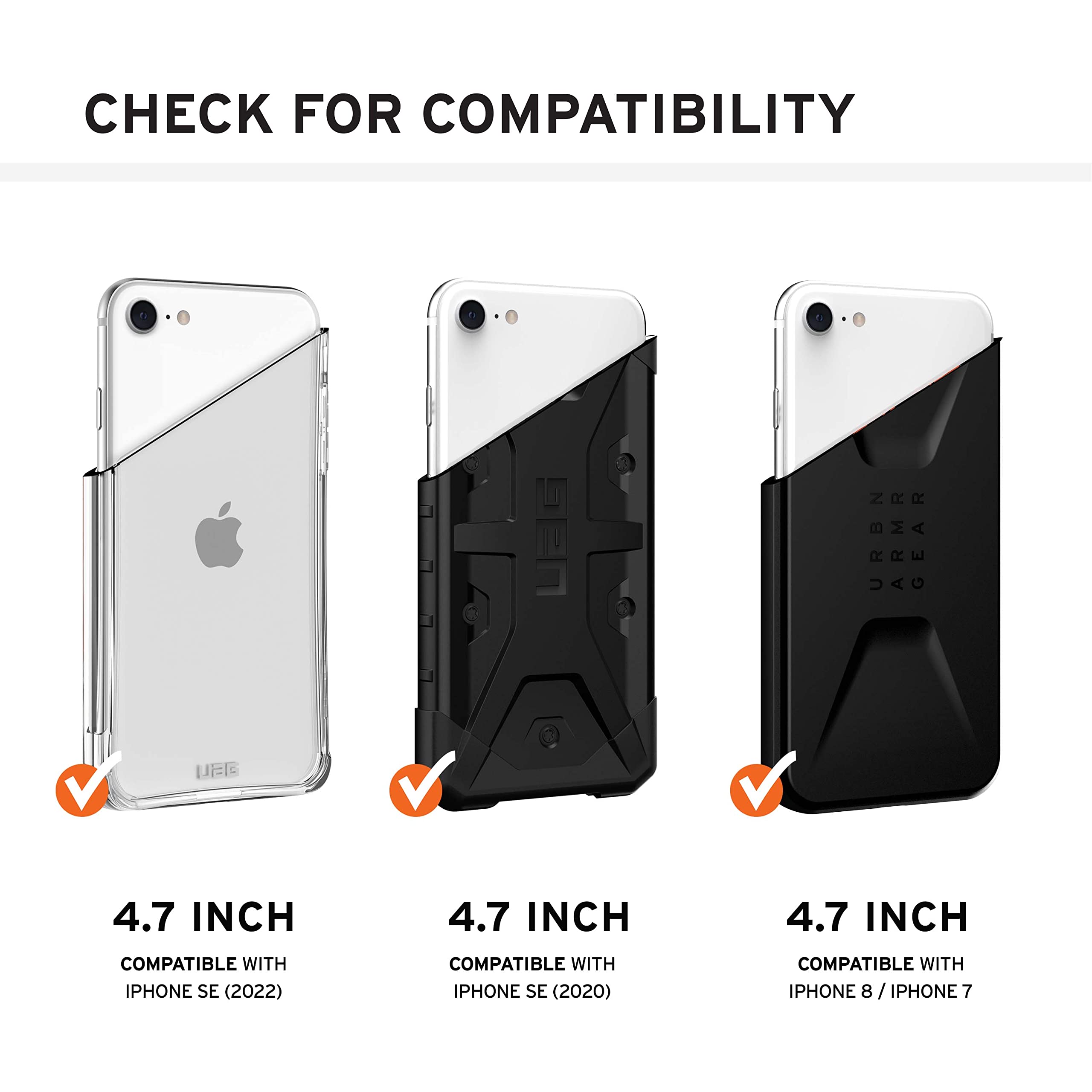 URBAN ARMOR GEAR [U] by UAG Designed for iPhone SE (2022) Case [4.7-inch Screen] Alton Slim Fit Lightweight Stylish Transparent Impact Resistant Protective Phone Cover, Black