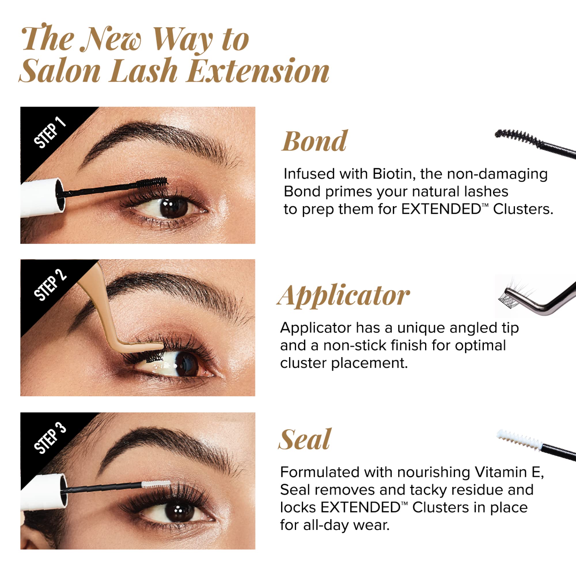 VLuxe Extended DIY Eyelash Extension Bond & Seal Infused with Biotin & Vitamin E - Strong Gentle Comfortable Lash Adhesive for All Day Wear for Use with V-Luxe Extended Lash