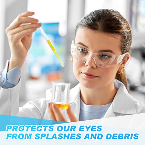 WFEANG Clear Safety Glasses 4 Pair Protective Eyewear for Men Women ANSI Z87.1 Scratch & Impact Resistant Eye Protection for WorkLab Construction (Clear-4pack)