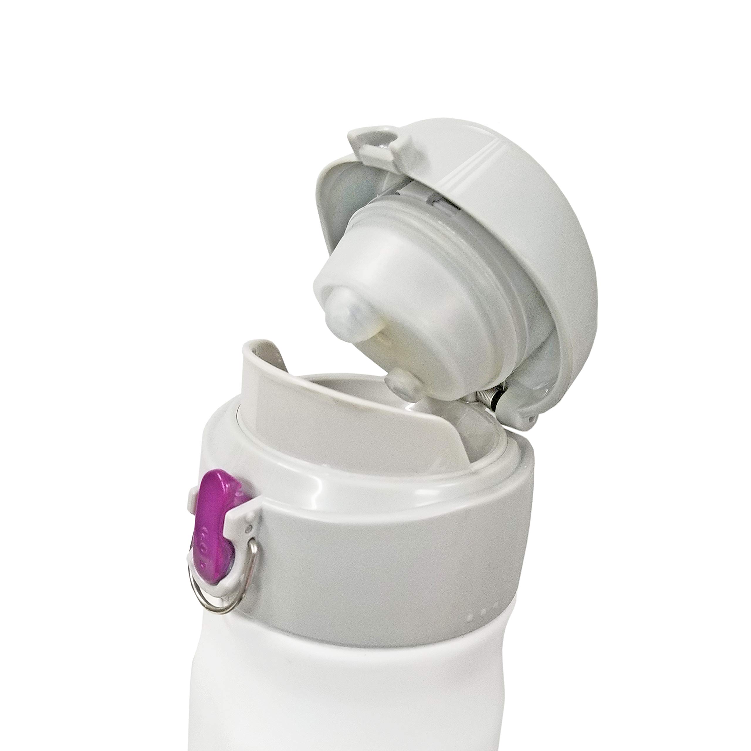 Thermos Vacuum Insulated Stainless Steel Commuter Bottle, 16-ounce, White w/Purple Accent