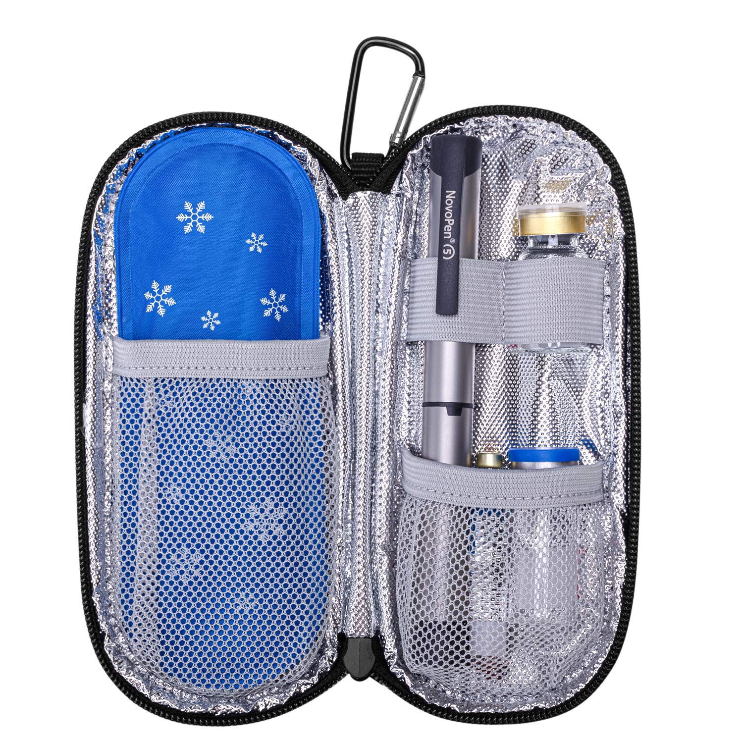 Yarwo Insulin Cooler Travel Case, Diabetic Medication Organizer with 2 Ice Packs for Insulin Pens and Other Diabetic Supplies, Black