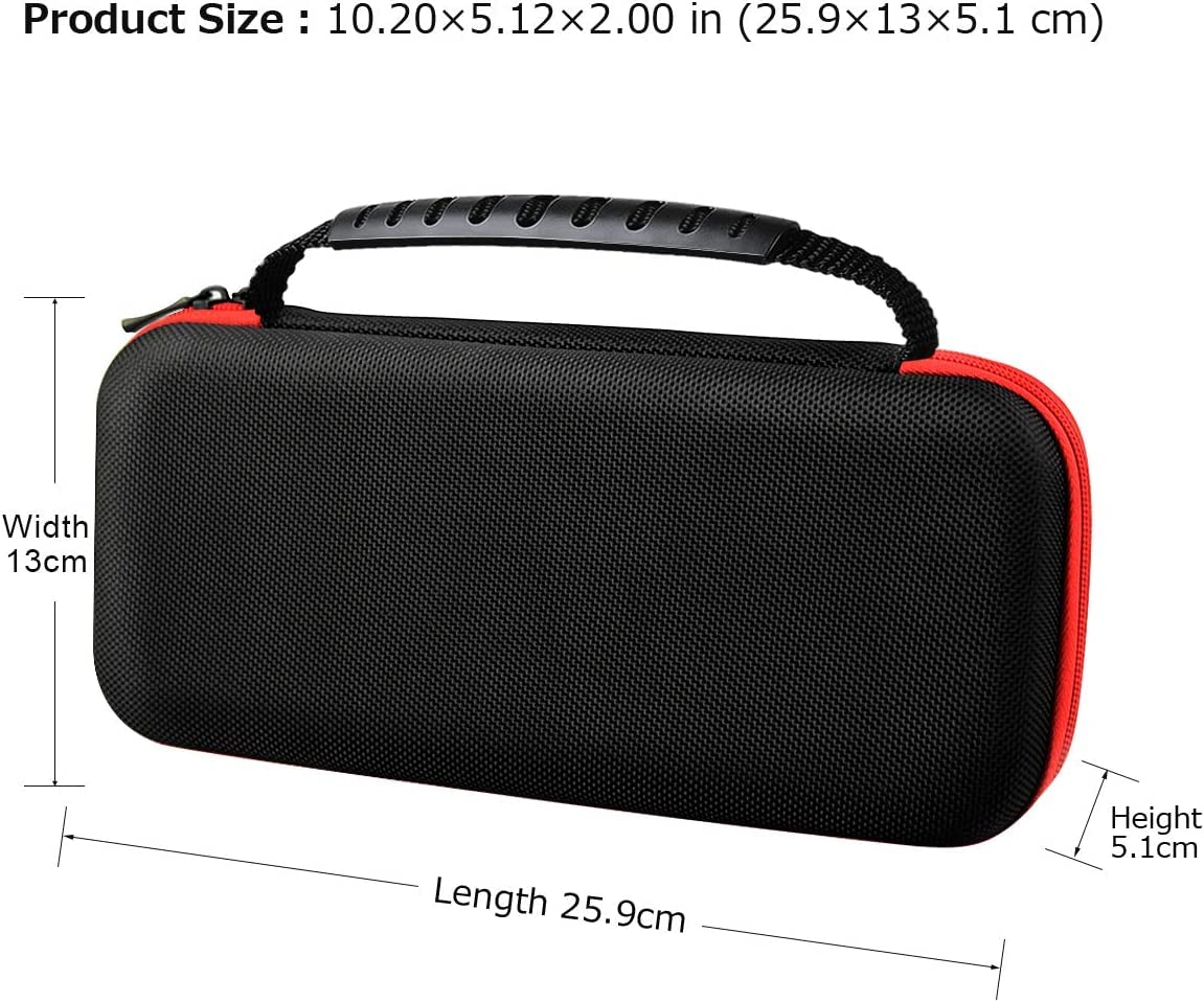 Ztotop Case and Tempered Glass Screen Protector for Nintendo Switch, Portable Travel Carrying Case Slim Protective Hard Shell for Switch Console & Controller Accessories (8 Game Holder), Red