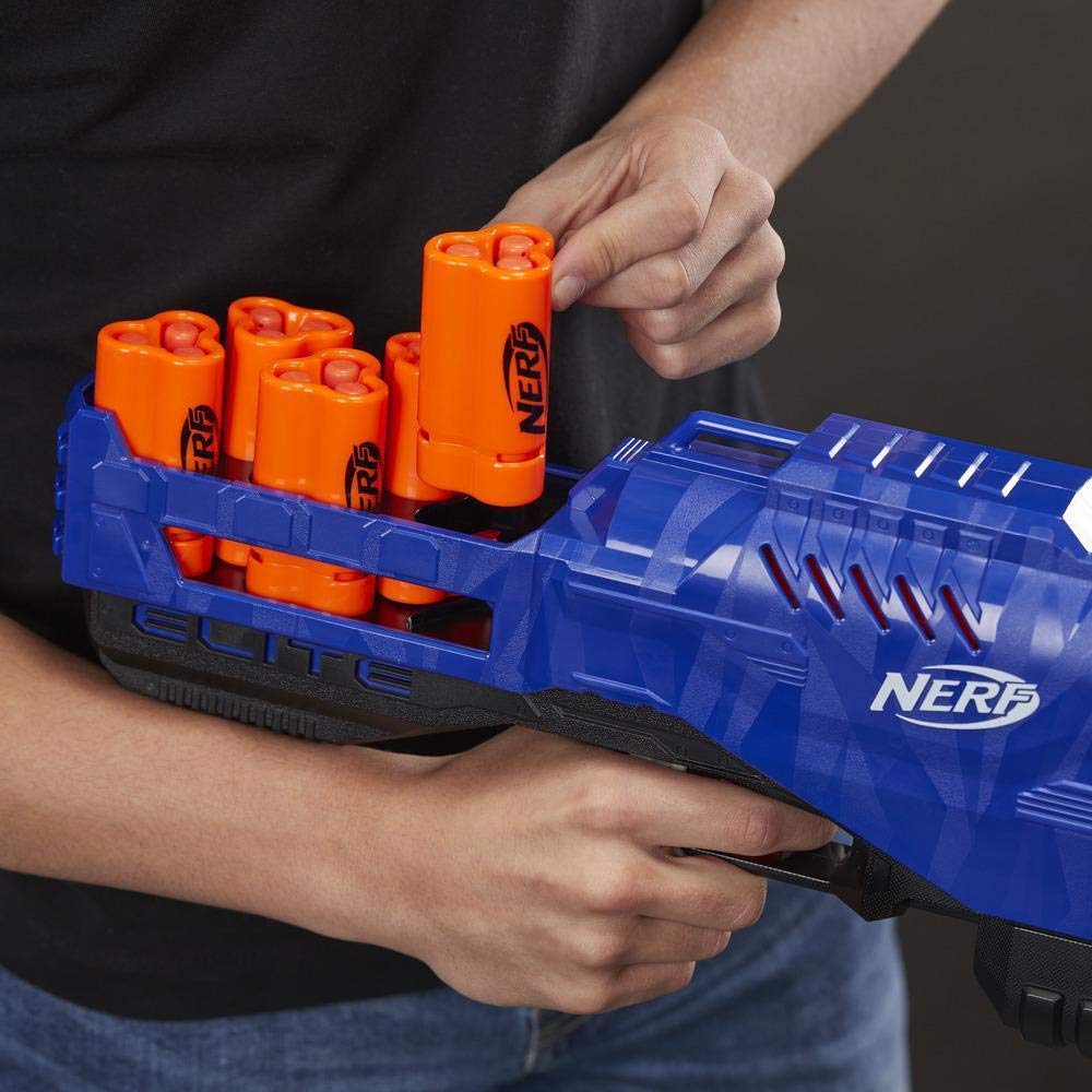 Trilogy DS-15 Nerf N-Strike Elite Toy Blaster with 15 Official Nerf Elite Darts and 5 Shells β for Children, Teens, Adults
