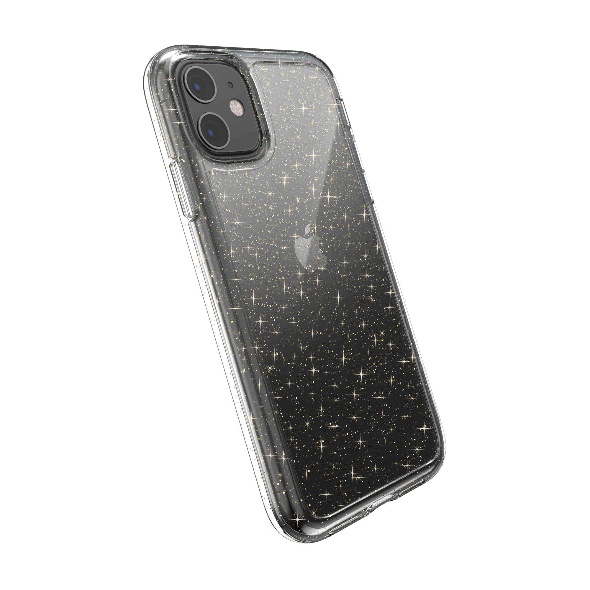 Speck Gemshell Glitter iPhone 11 Case, TPU, Clear with Gold Glitter/Clear (128838-5636)